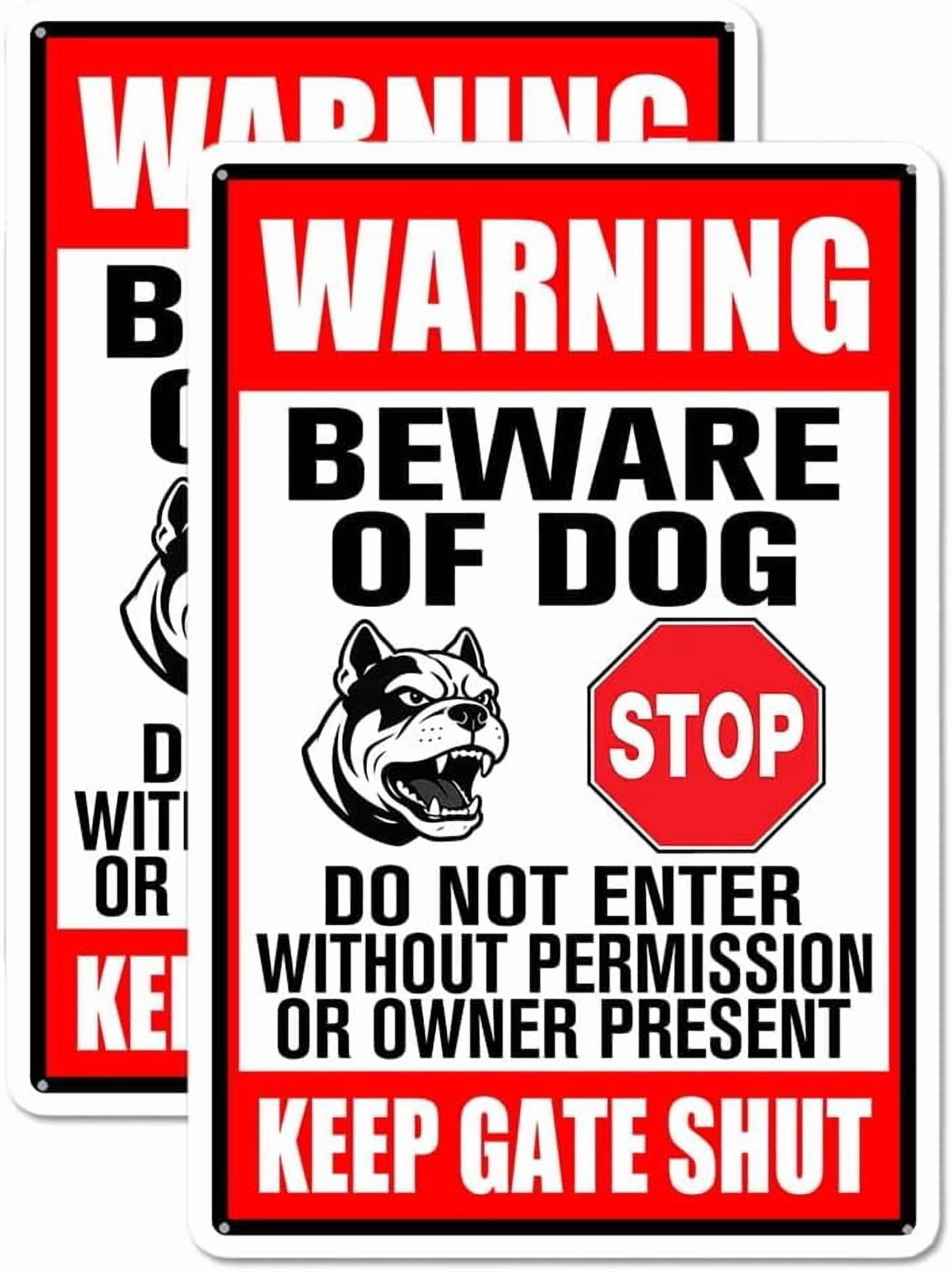 2 Pack 8x12 Inch Metal Beware of Dog Signs Do Not Enter Beware of Dog ...
