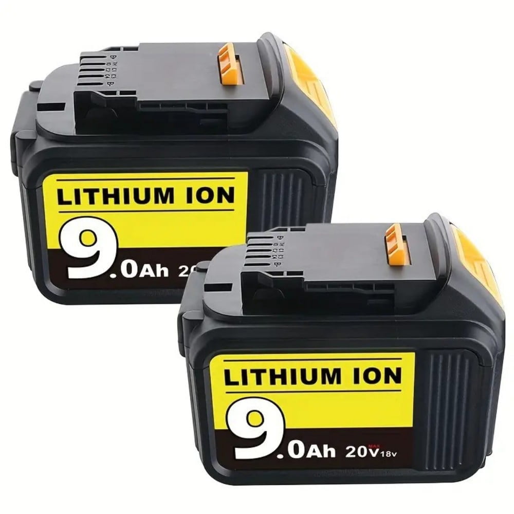 2 Pack 9.0Ah 20 Volt Replacement for Dewalt 20V Lithium Battery MAX DCB206 DCB204 DCB200-2 ...