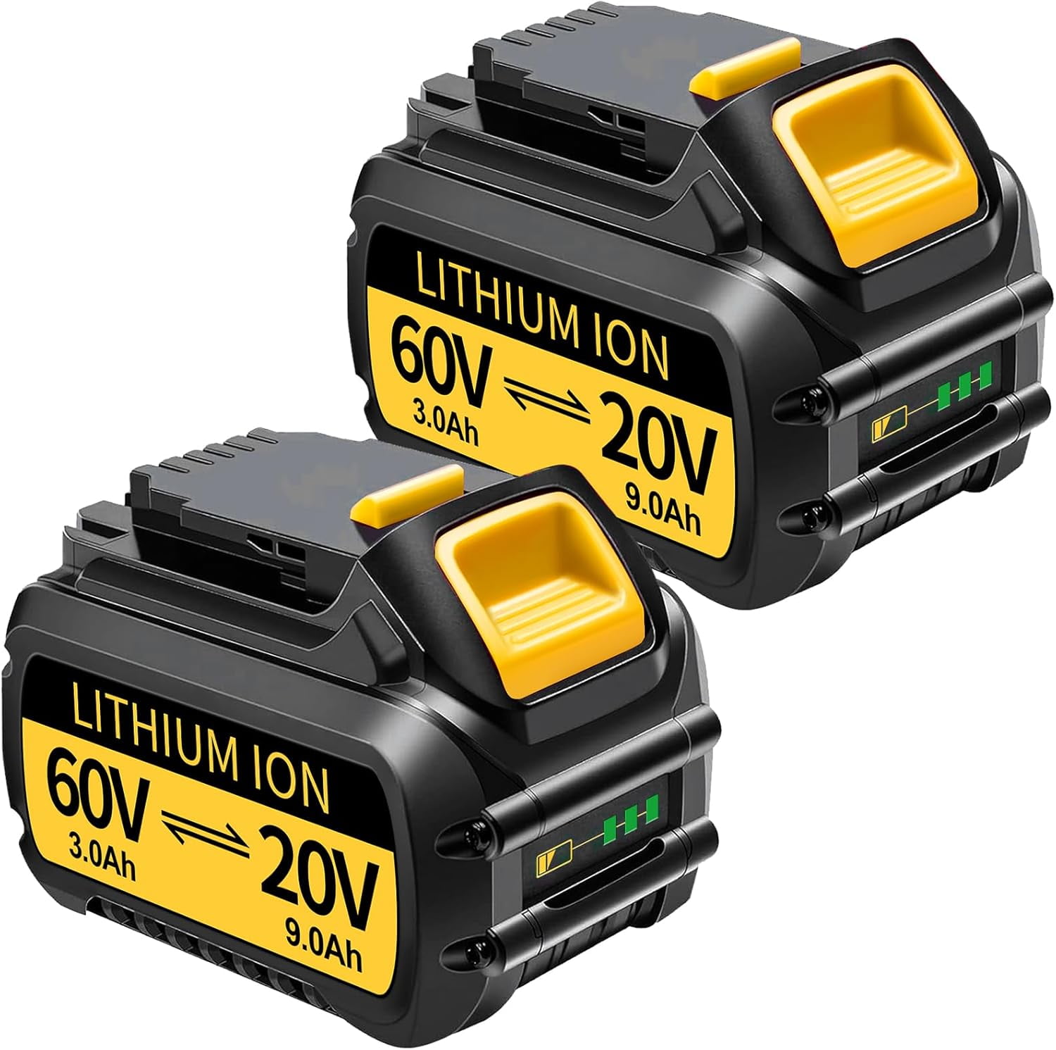 2 Pack 9.0Ah Replacement for Dewalt 60V Flexvolt Battery Battery Compatible with Dewalt 20V/60V ...