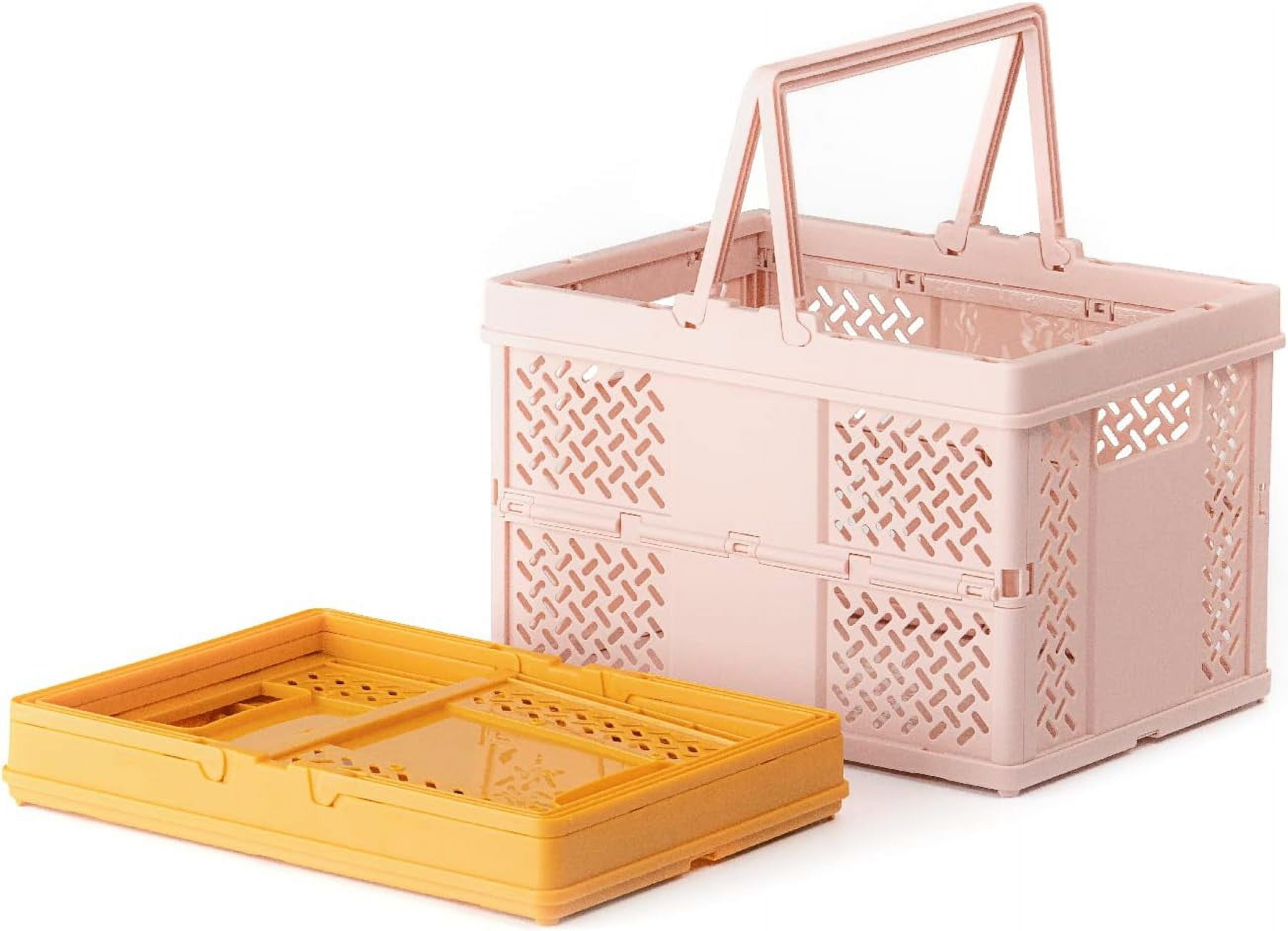 2-Pack(9.25"x6.1"x6.7") Storage Crates Plastic Baskets With Handle For ...