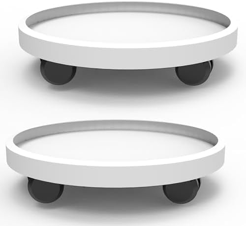 2 Pack of 9.8 Inch Heavy Duty Plant Caddy with Wheels,Rolling Plant ...