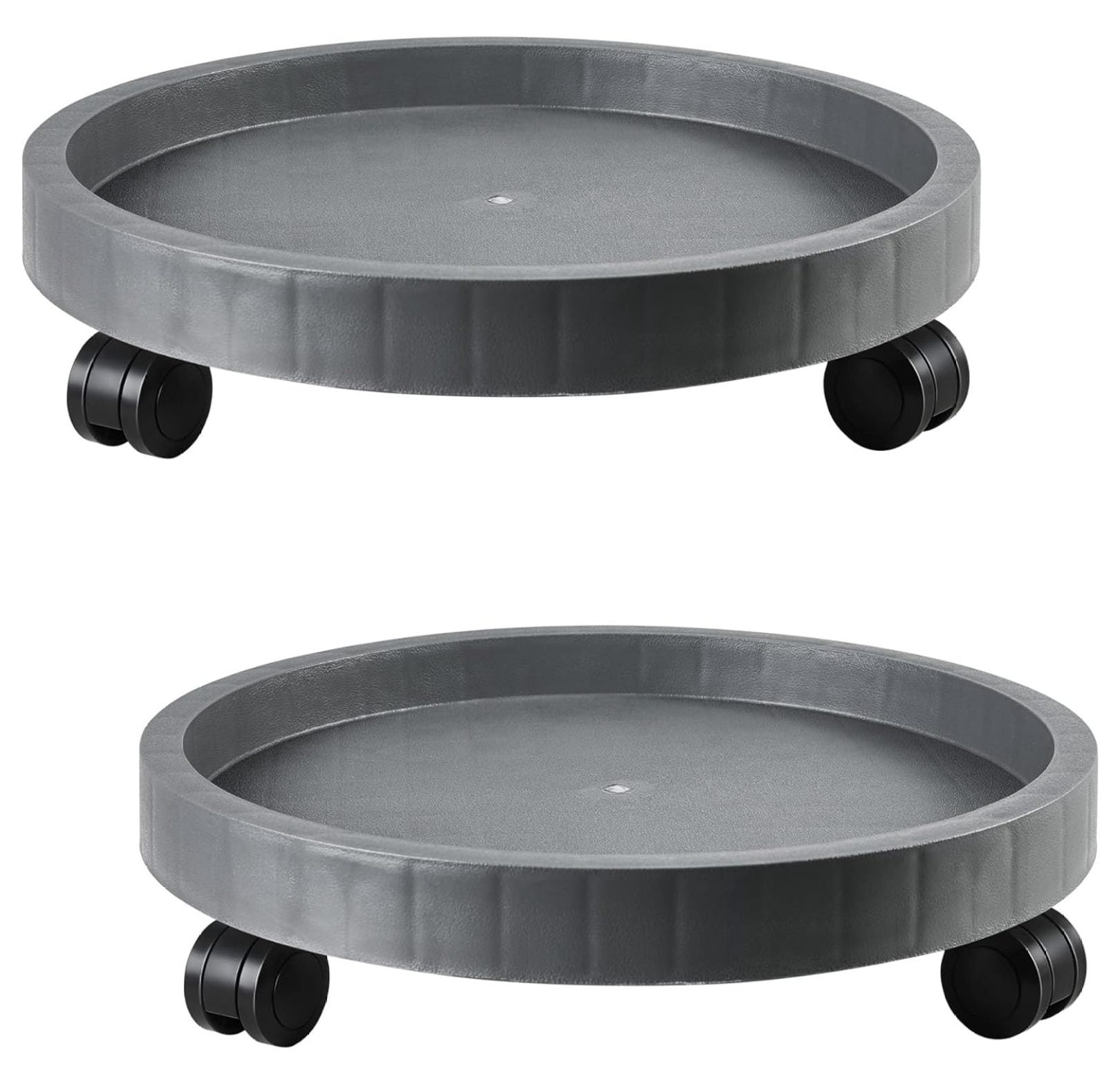 2 Pack of 9.8 Inch Planter Caddies Rolling Saucer Caddy with Wheels ...