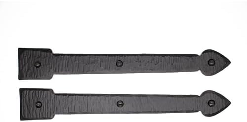 2 Pack 9" Black Faux Strap Hinges - Decorative Dummy Faux Hinge ...