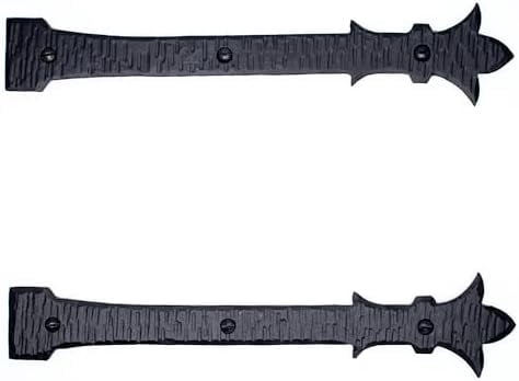 2 Pack 9" Black Faux Strap Hinges - Decorative Dummy Faux Hinge ...