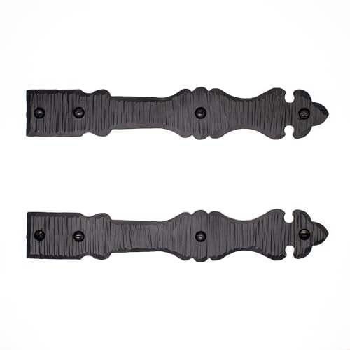 2 Pack 9" Black Faux Strap Hinges - Hand Forged Dummy Faux Hinge ...