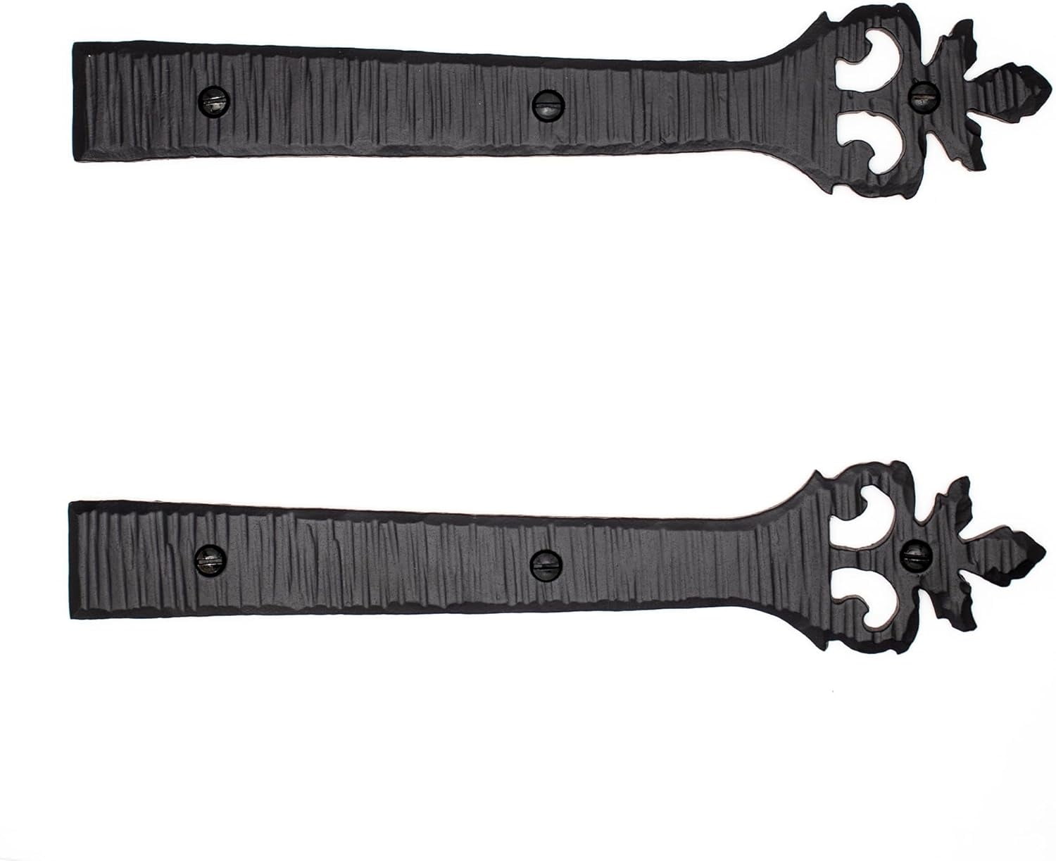 2 Pack 9 Inch Black Faux Strap Hinges - Decorative Dummy Faux Doors ...