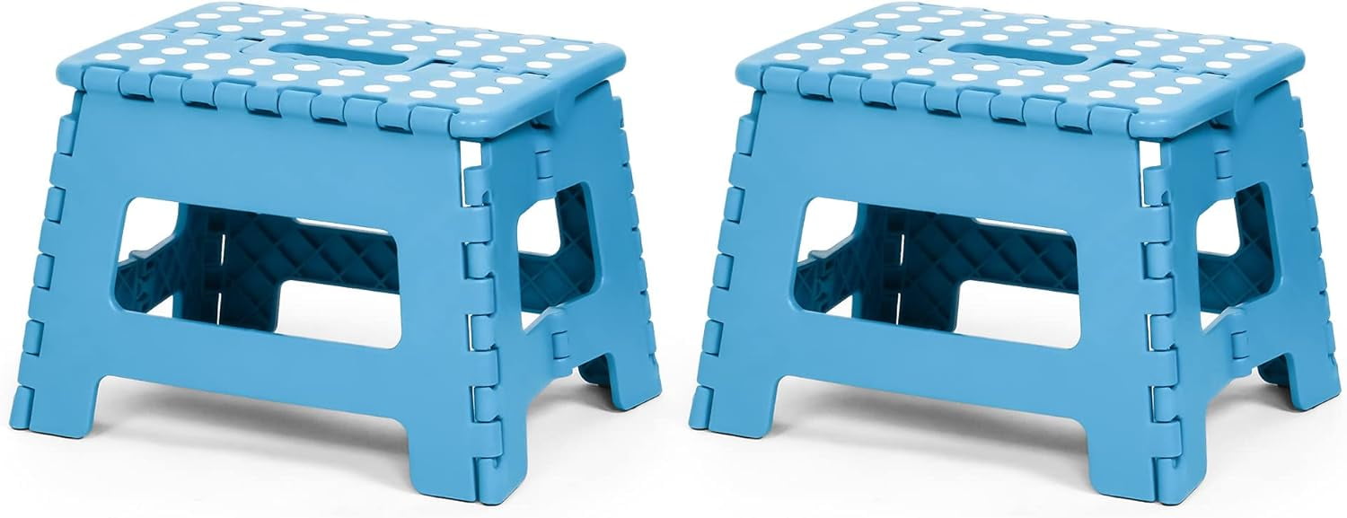 2 Pack 9 Inch Foldable Step Stool Folding Step Stool for Adults Mini ...