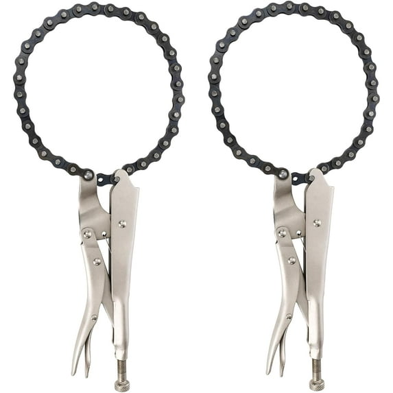 2 Pack 9 Inch Locking Chain Clamp with 20" Chain, Heavy Duty Chain Vise ...