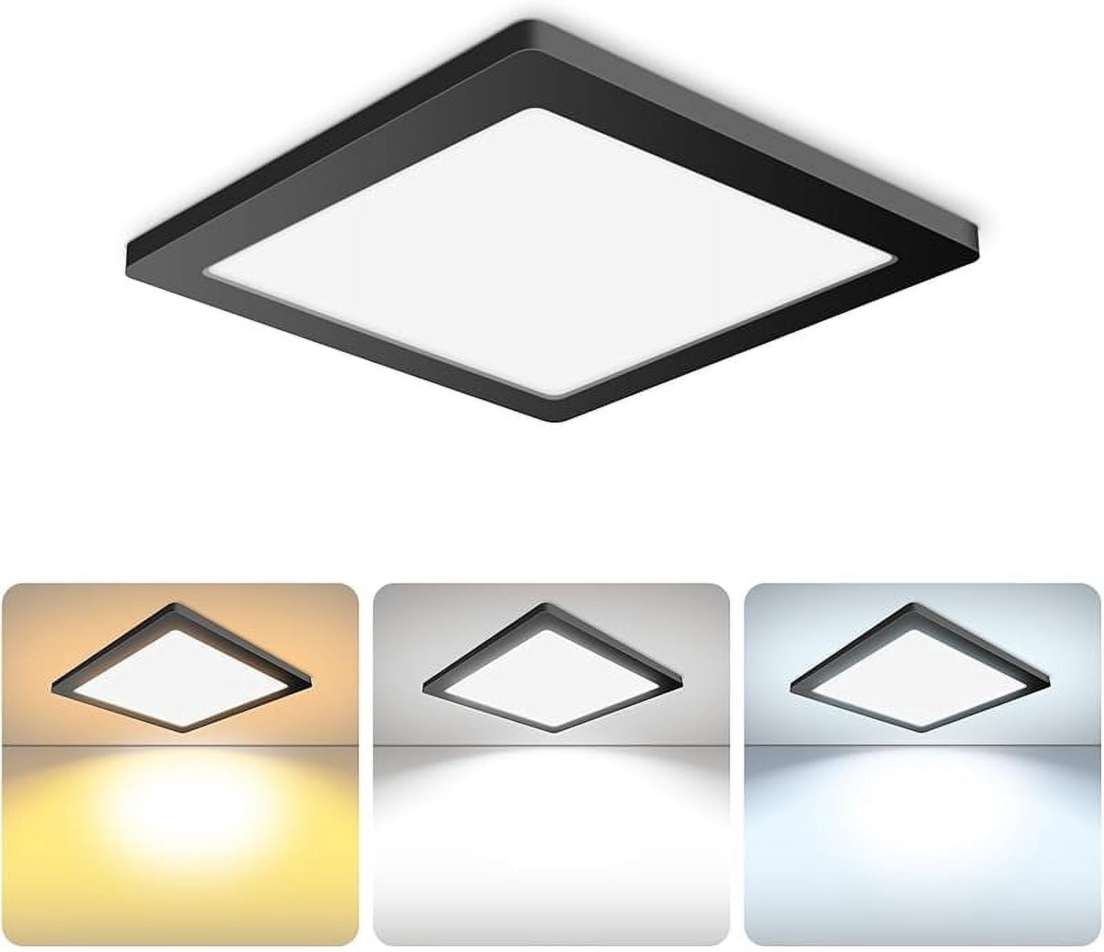 2 Pack 9 Inch Square Black Ceiling Light, 18W, 120V, 3000K/4000K/5000K ...