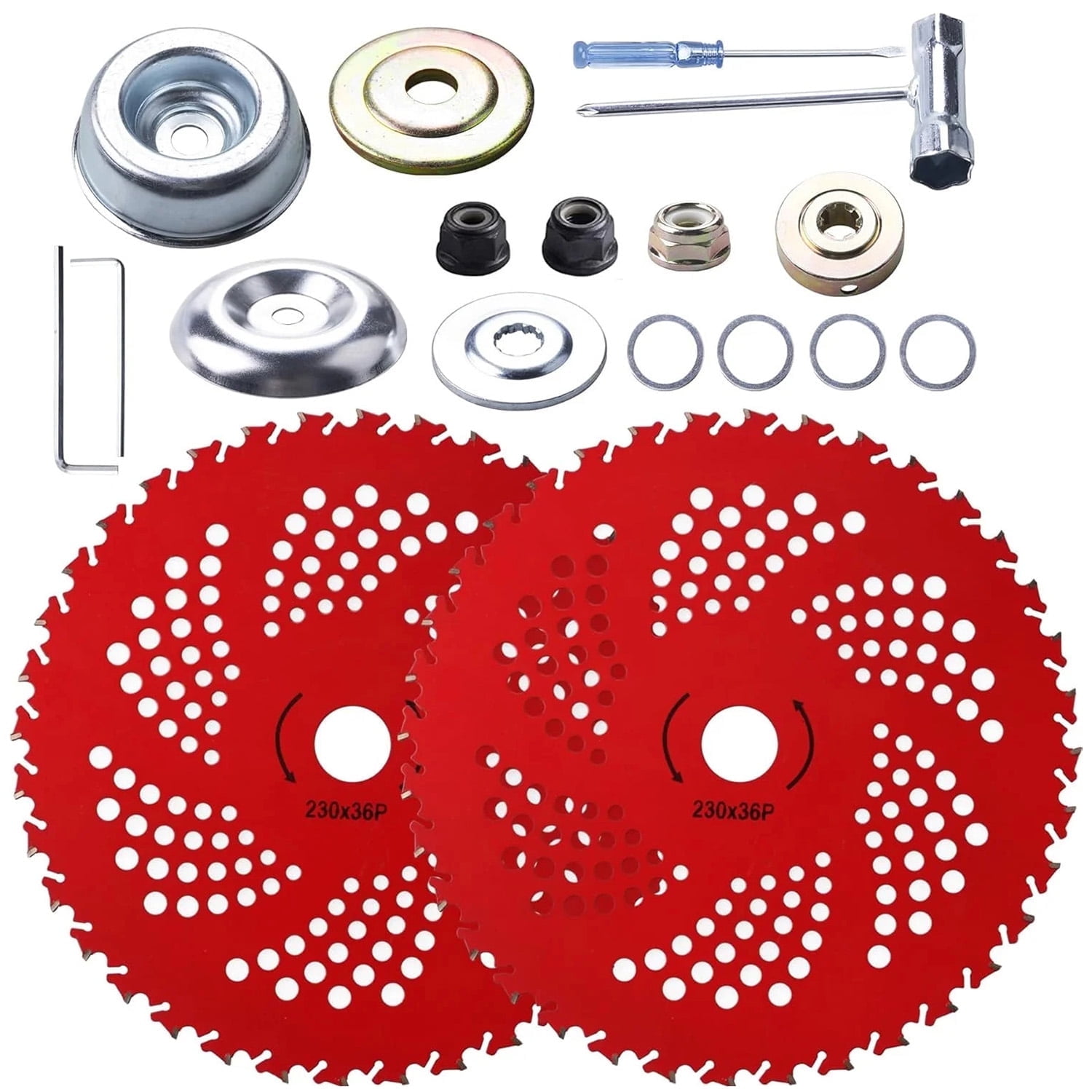 Luoxi Weed Eater Blades 9" x36T Carbide Tipped Universal Adapter Kit ...