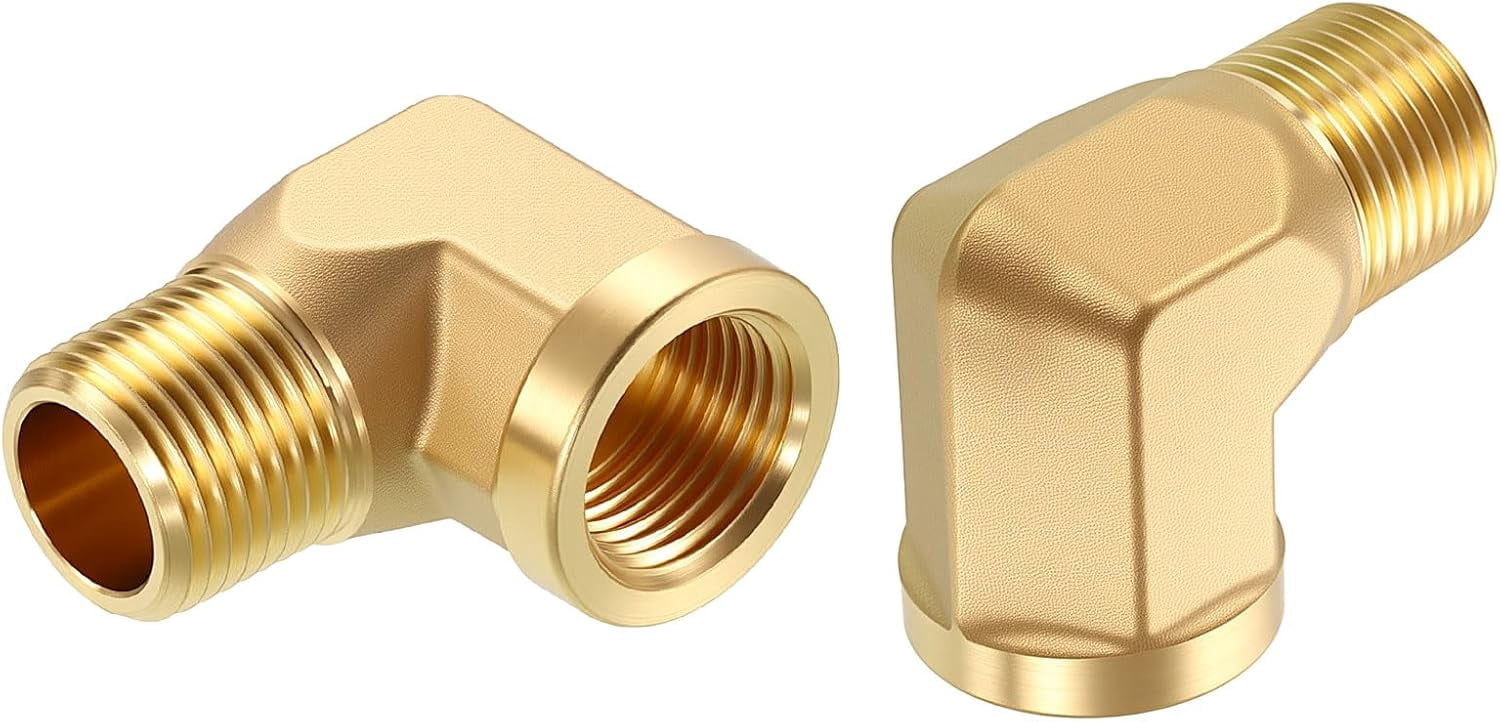 2 Pack 90° Barstock Street Elbow FeMale to Male Adapter, 3/8" NTP ...