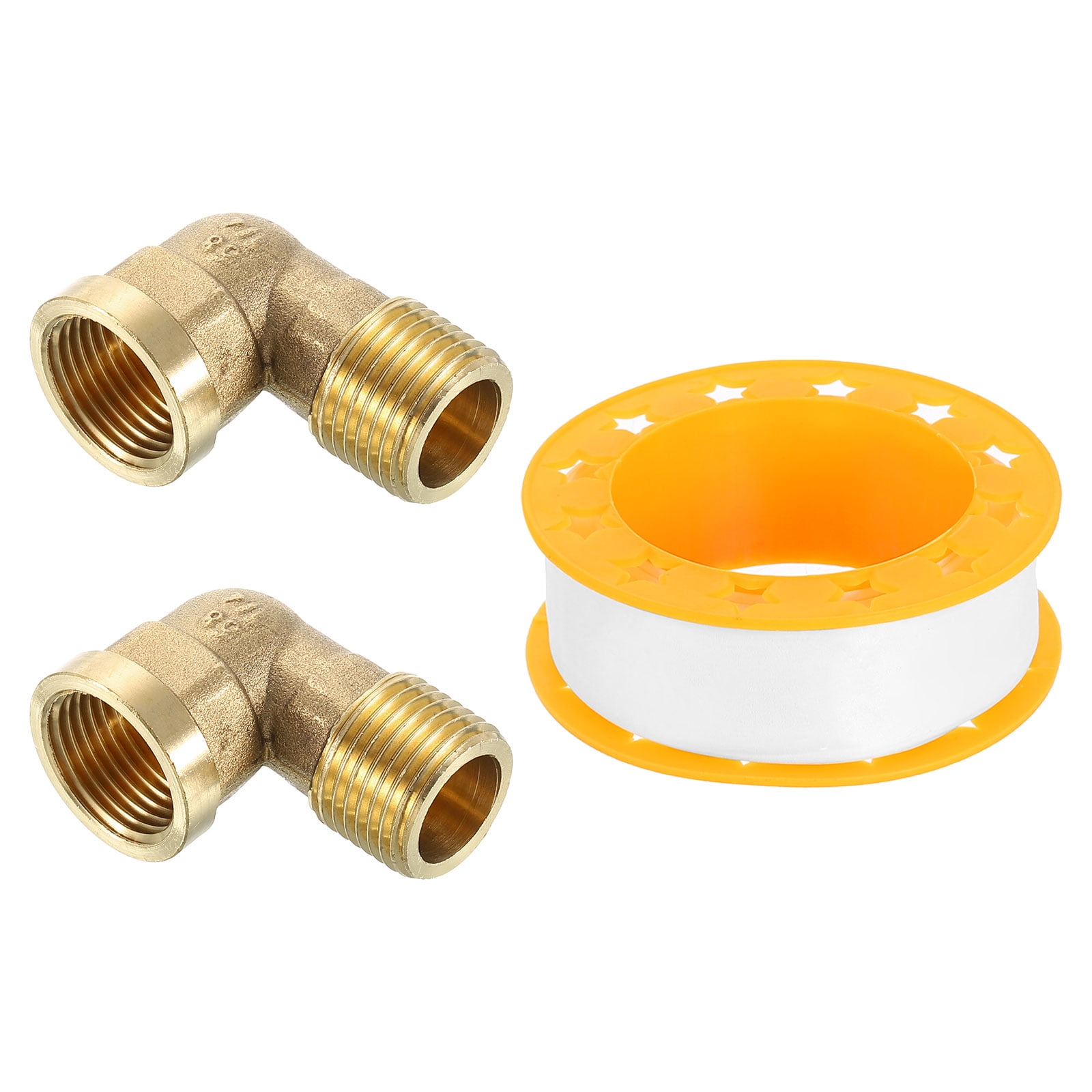 2 Pack 90 Degree Elbow, 1/2 Inch Male x 1/2 Inch Female Brass Right ...