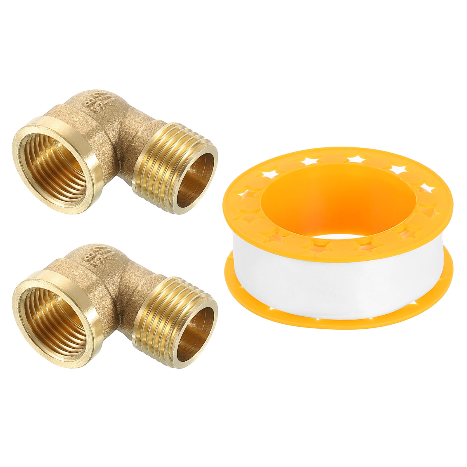 2 Pack 90 Degree Elbow, 1/2 Inch Male x 1/2 Inch Female Brass Right ...