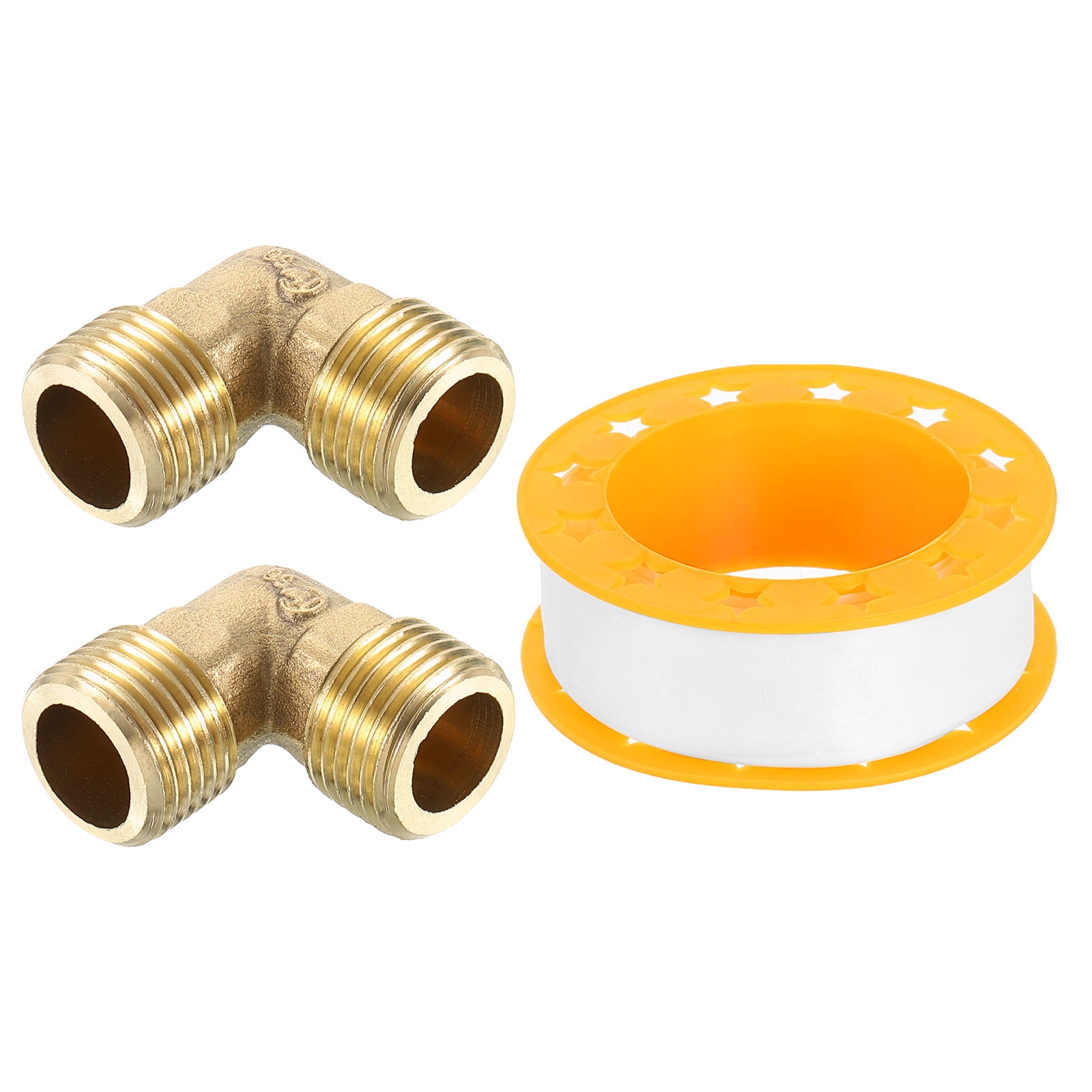 2 Pack 90 Degree Elbow, 1/2 Inch Male x 1/2 Inch Male Brass Right Angle ...