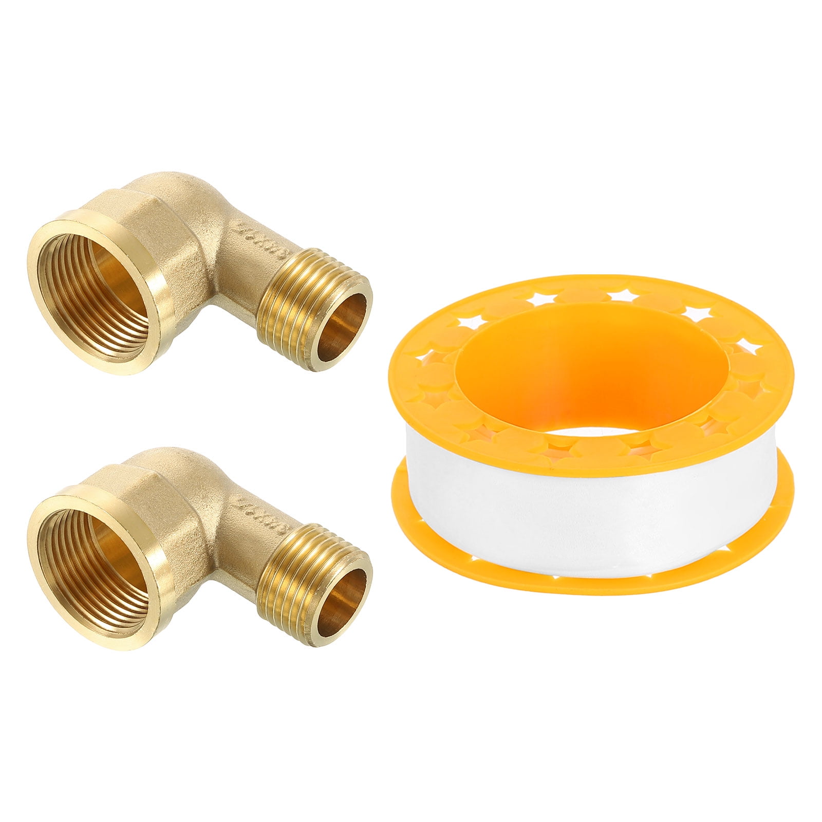 2 Pack 90 Degree Elbow, 1/2 Inch Male x 3/4 Inch Female Brass Right ...