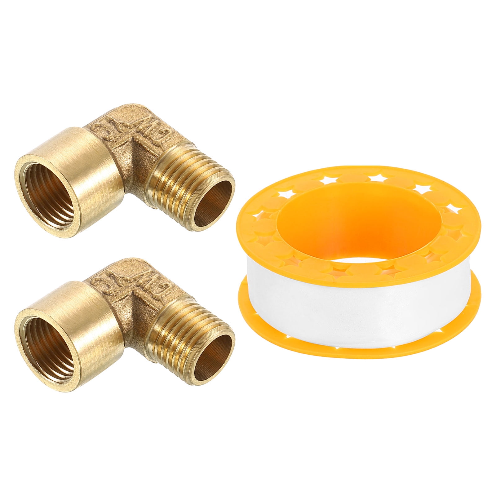 2 Pack 90 Degree Elbow, 1/4 Inch Male x 1/4 Inch Female Brass Right ...