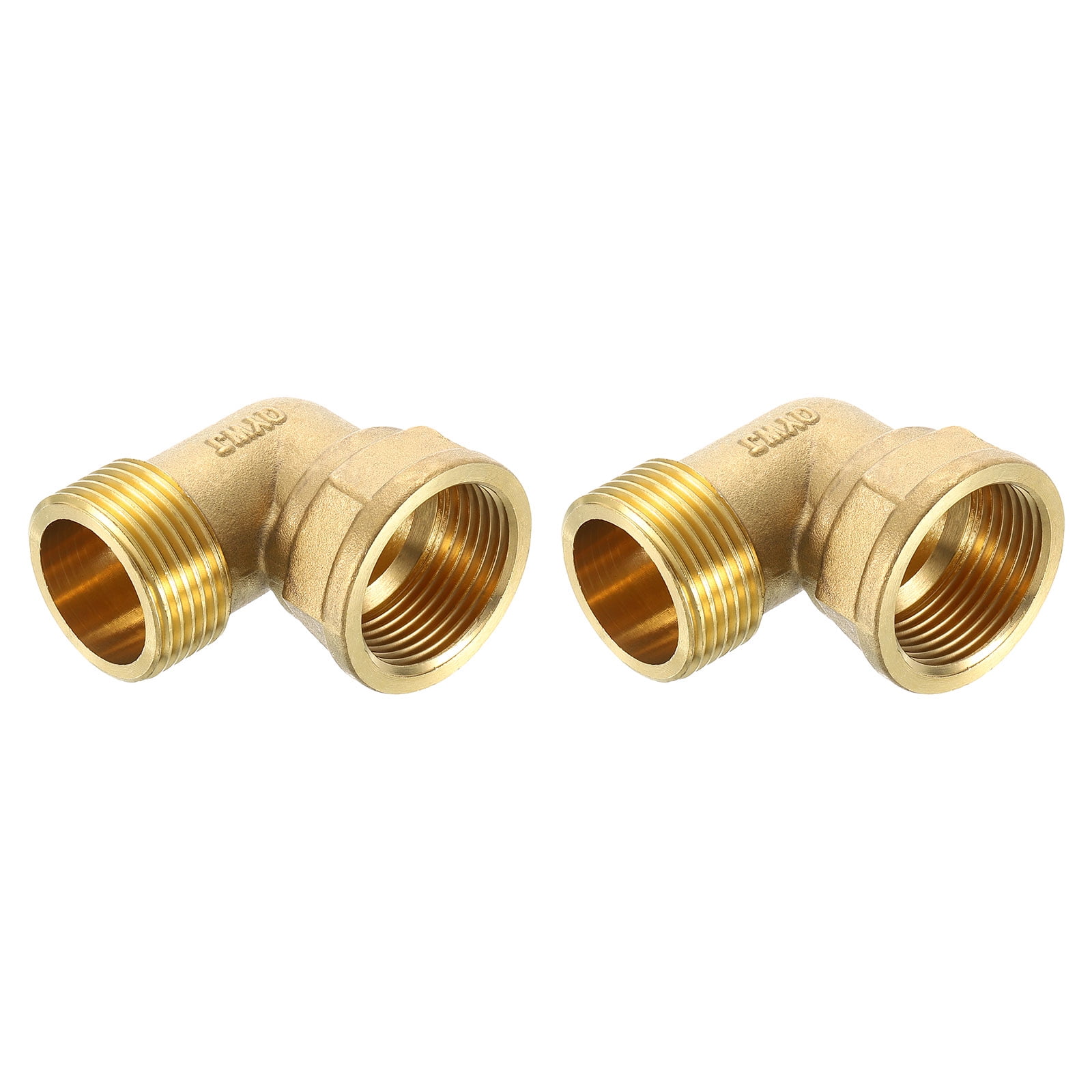 2 Pack 90 Degree Elbow, 1 Inch Male x 1 Inch Female Brass Right Angle Pipe Fitting, Connector ...