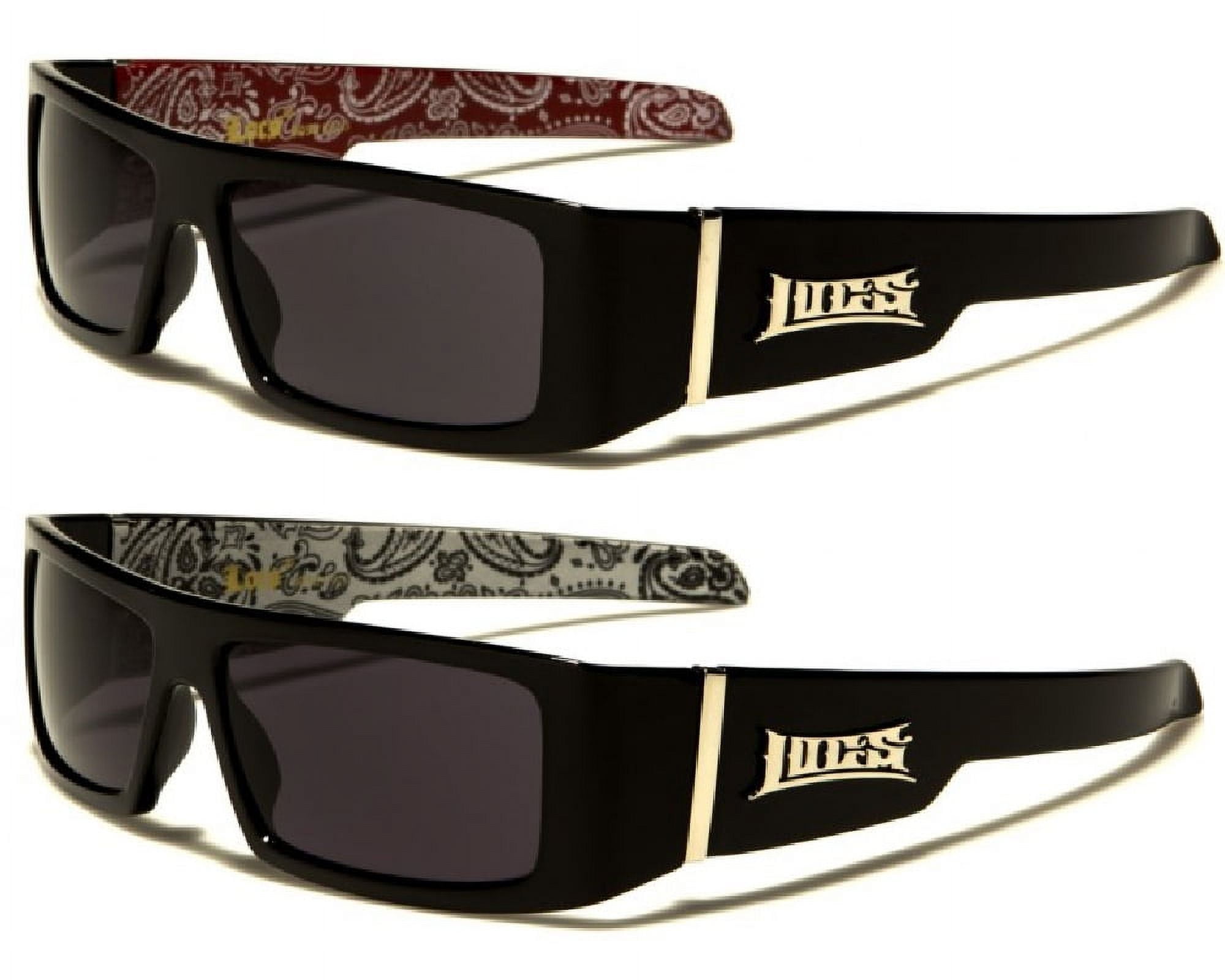 2 Pack 9058 1 - White & 1 - RED Bandana HARDCORE LOCS Sunglasses ...