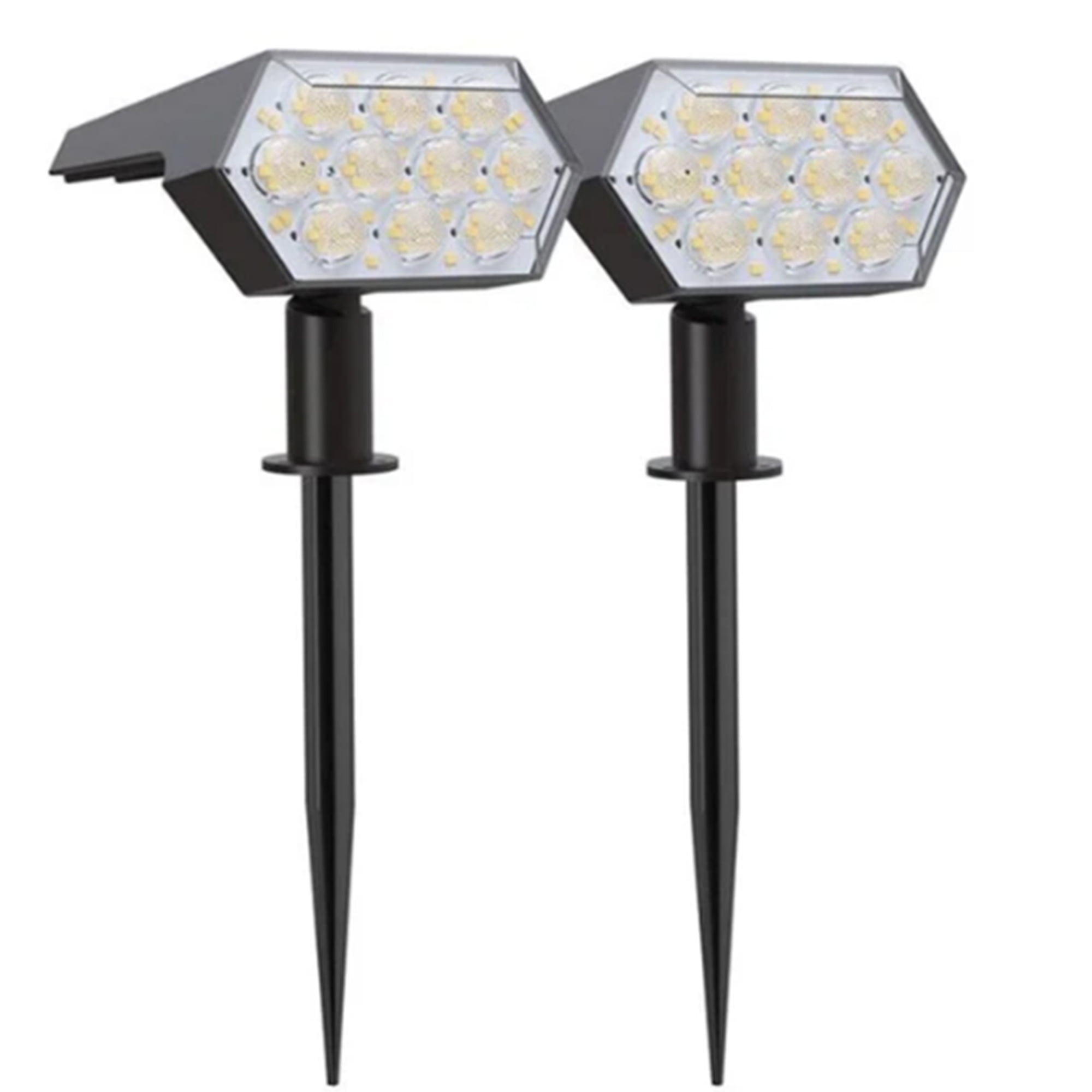 2 Pack 92 LED Solar Spotlights Landscape Lights Outdoor Garden Pathway ...