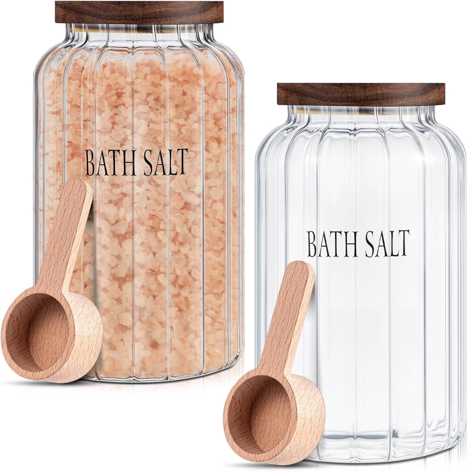 2 Pack 94 oz Large Bath Salt Container with Scoop Glass Bath Salt Jar ...
