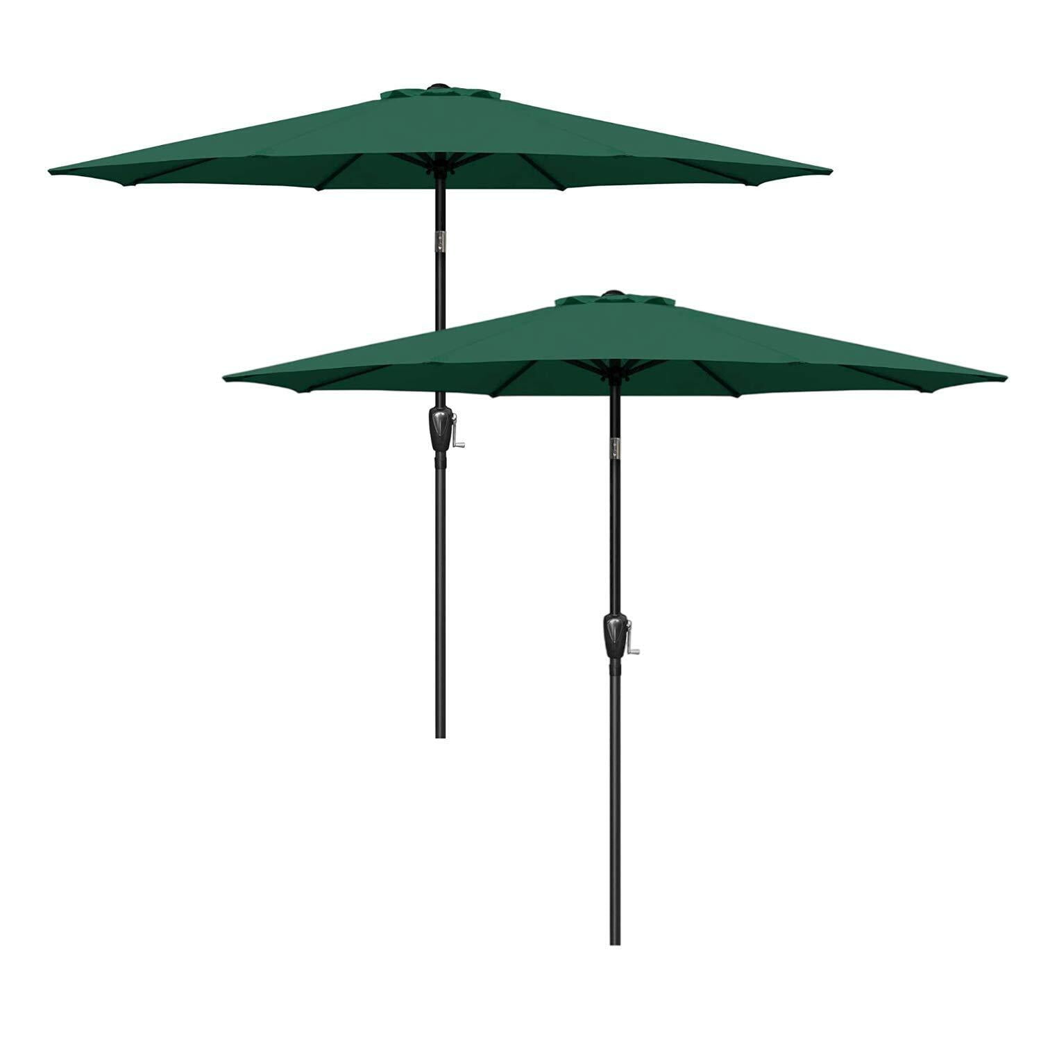 2 Pack 9ft Umbrellas Outdoor Push Button Tilt/Crank for Garden Pool ...