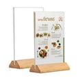 2 Pack A4 Acrylic Sign Holder Wood,Display Stands Double Sided Menu ...