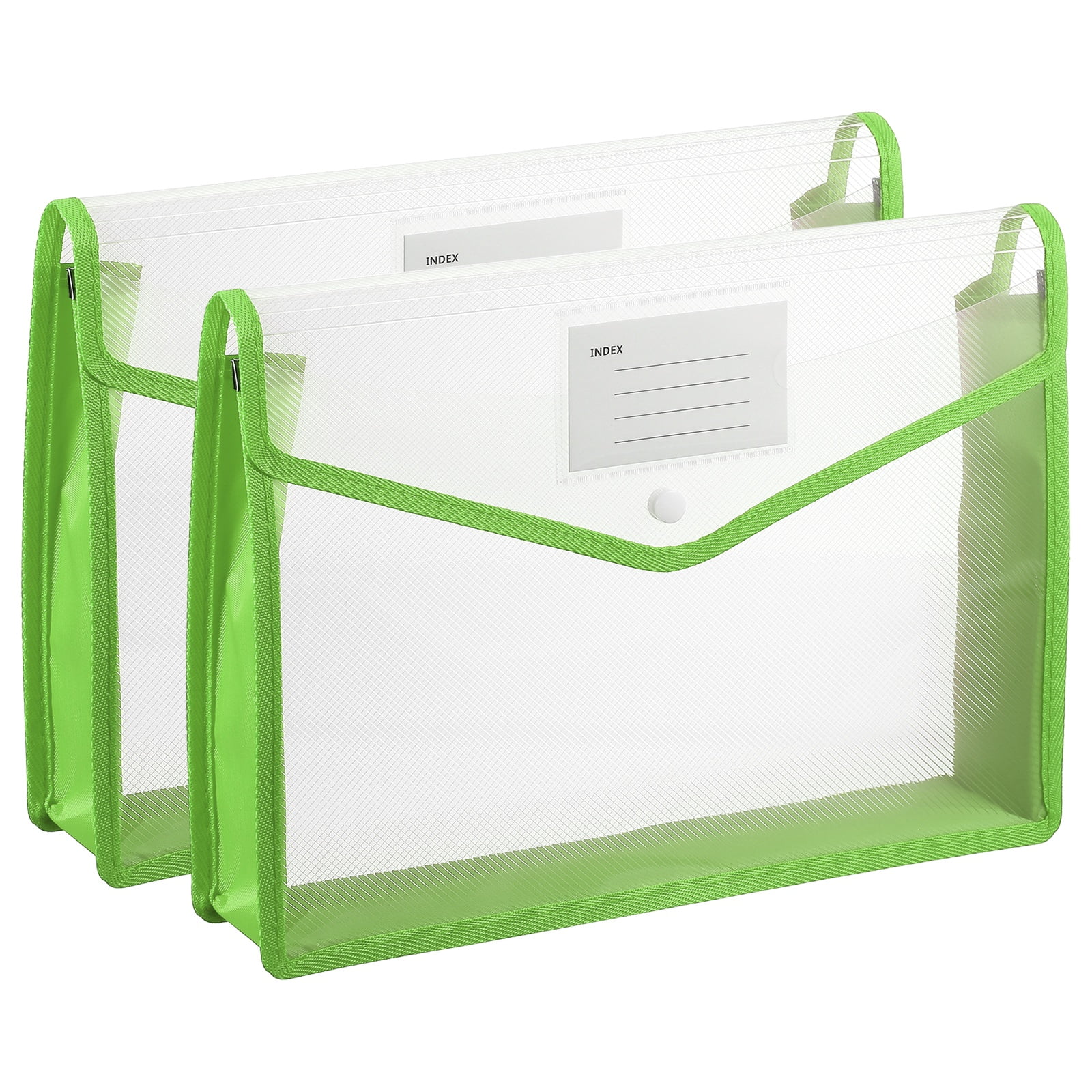 2 Pack A4 Plastic File Folders with Snap Closure, Green, Horizontal ...