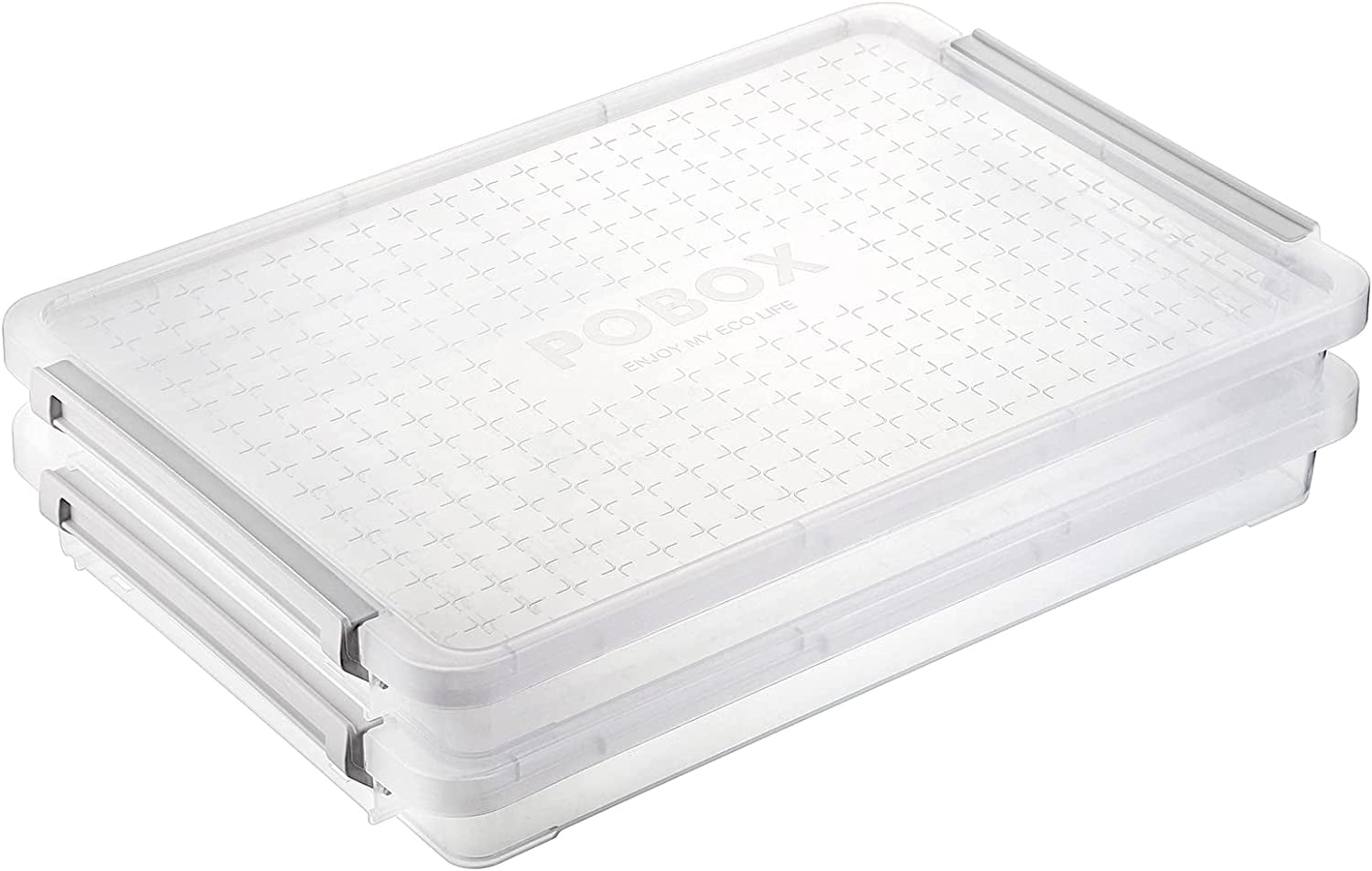 2 Pack A4 Plus Clear Plastic Stackable Storage Box Desk Paper Magazine ...