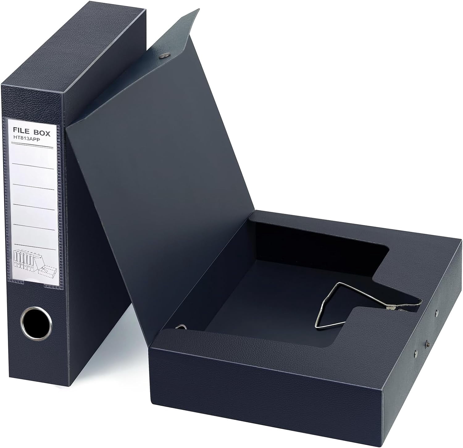 2 Pack A4 Storage File Boxes Archives Case,65mm Spine,Box File Document ...