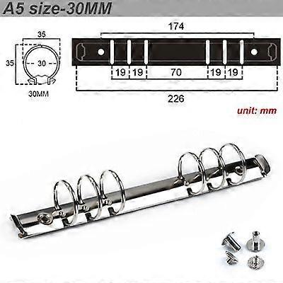 2 Pack A5 Notebook 6 Hole Binder Mechanism 3cm Diameter Silver Metal ...