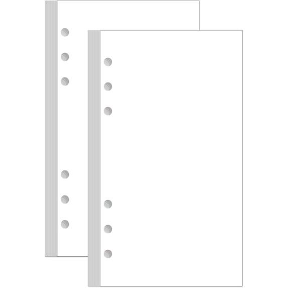 (2-Pack) A6 Blank Refill Paper, 200 Sheets/400 Pages Loose Leaf Paper ...