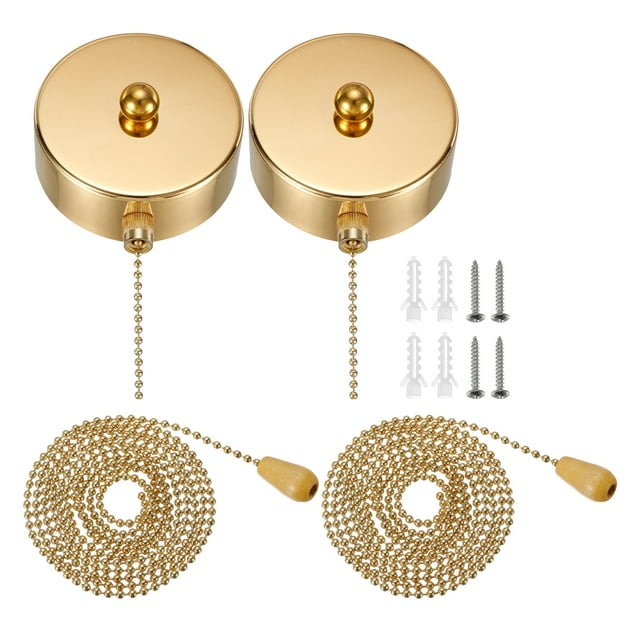 2 Pack AC 125/250V Pull Chain Switch Electrophoresis Gold On/Off ...