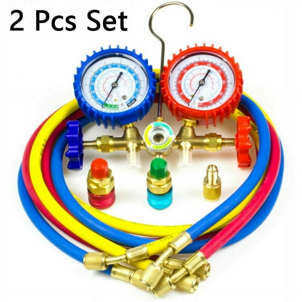 2 Pack AC Manifold Refrigeration Kit R12 R22 R134a R502 Manifold Gauge Set Refrigeration Charge ...