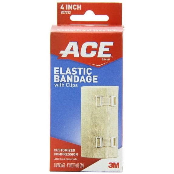 ACE Brand Elastic Bandage with Clips, 2 Pack, 4 Inch Wrap, Adjustable ...