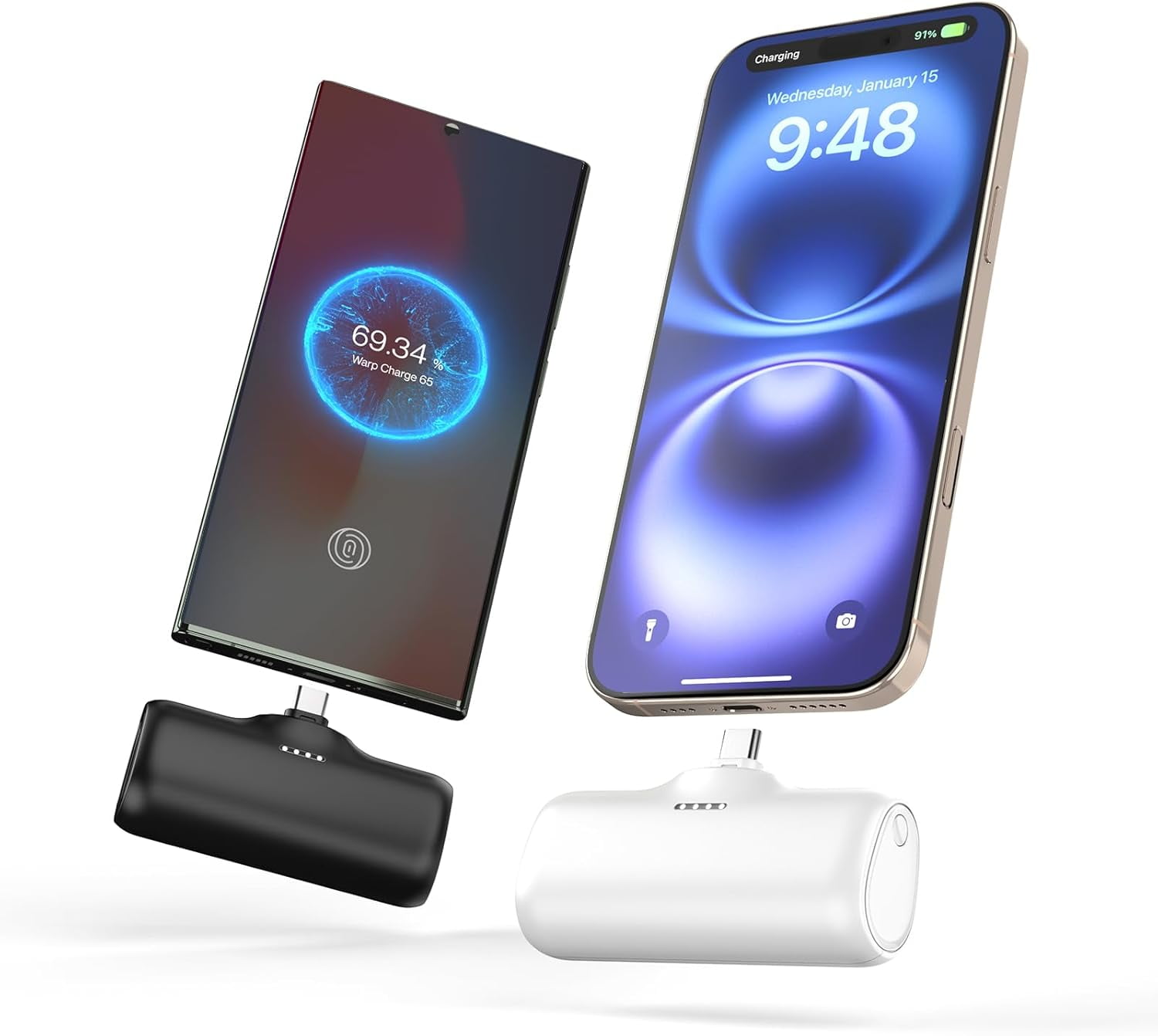 [2-Pack] A ADDTOP-Mini-Portable-Charger-5000mah - 15W Fast Charging ...