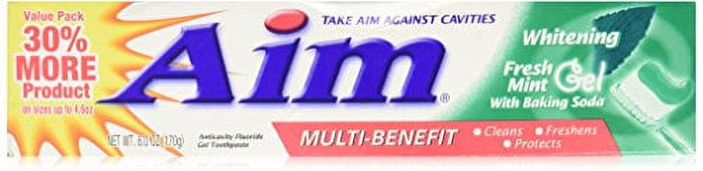 2 Pack - AIM Toothpaste Gel Whitening Mint 6 oz Each - Walmart.com