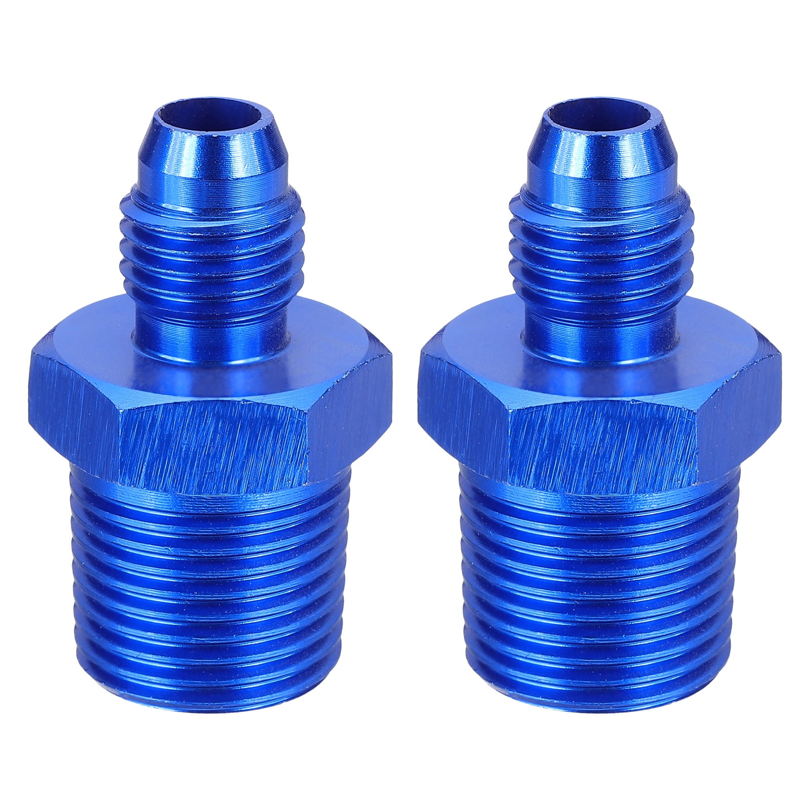 2 Pack AN4 Male Flare to 3/8" NPT Pipe Fitting, Aluminum Straight Coupler, Blue - Walmart.com