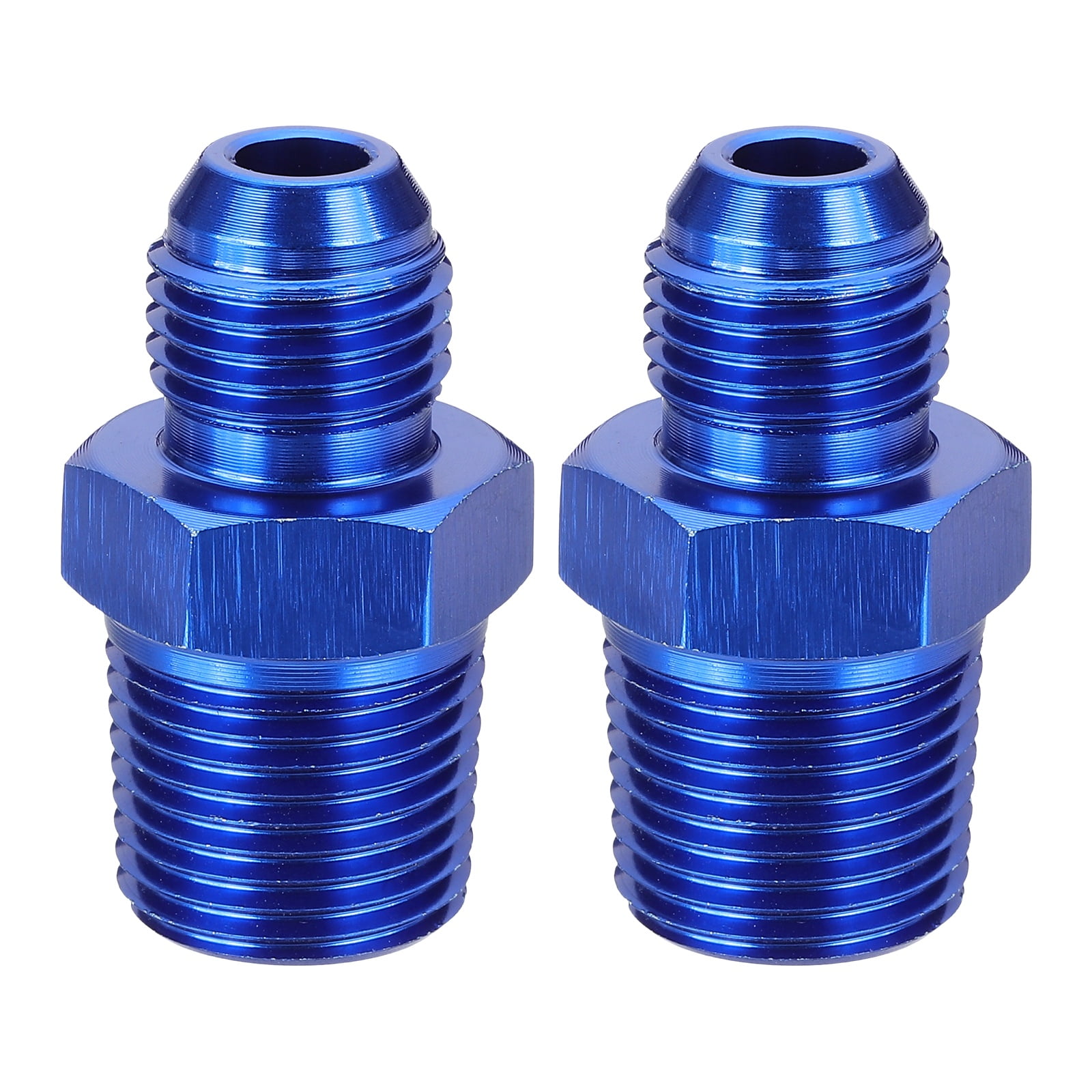 2 Pack AN6 Male Flare to 3/8" NPT Pipe Fitting, Aluminum Straight Coupler, Blue - Walmart.com