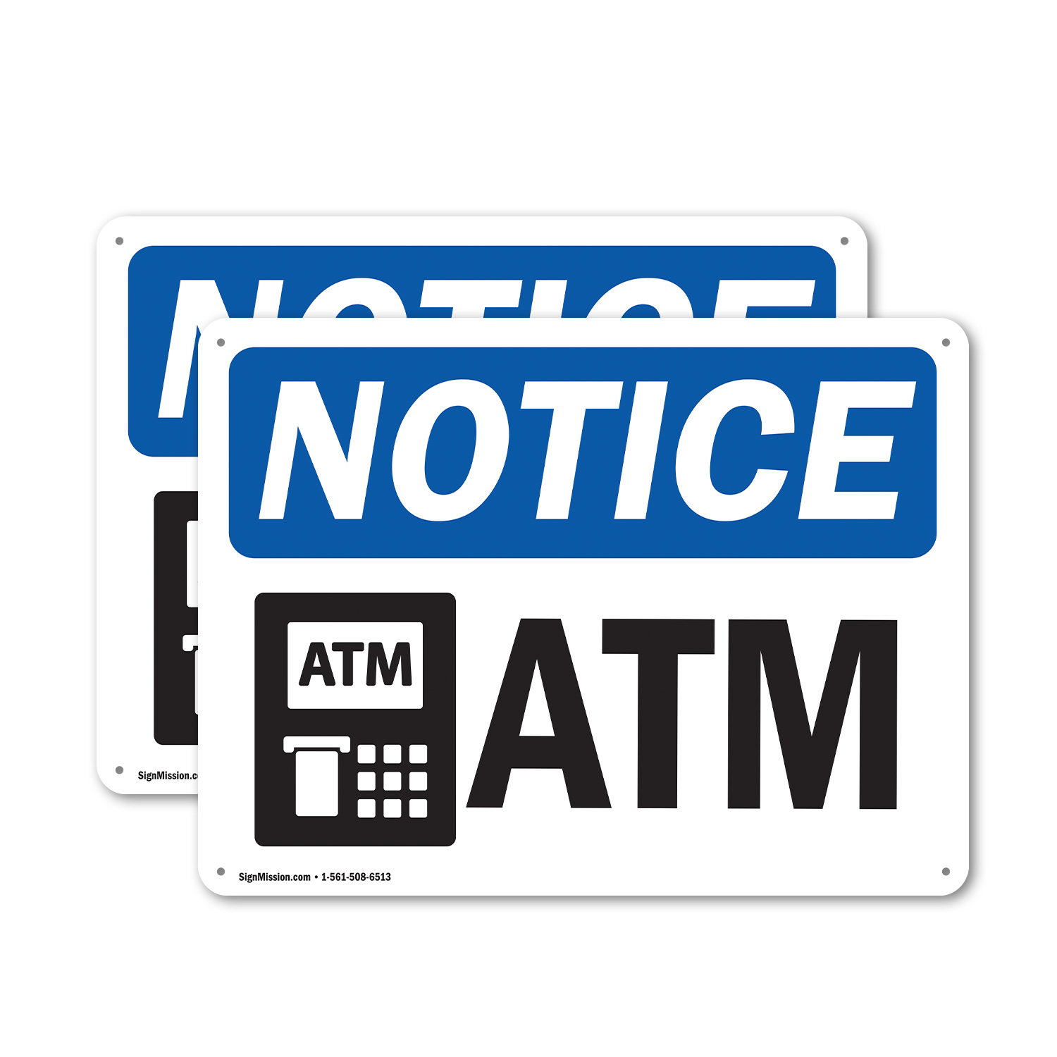 (2 Pack) ATM OSHA Notice Sign 10 Inch X 7 Inch Plastic Sign, Weather ...