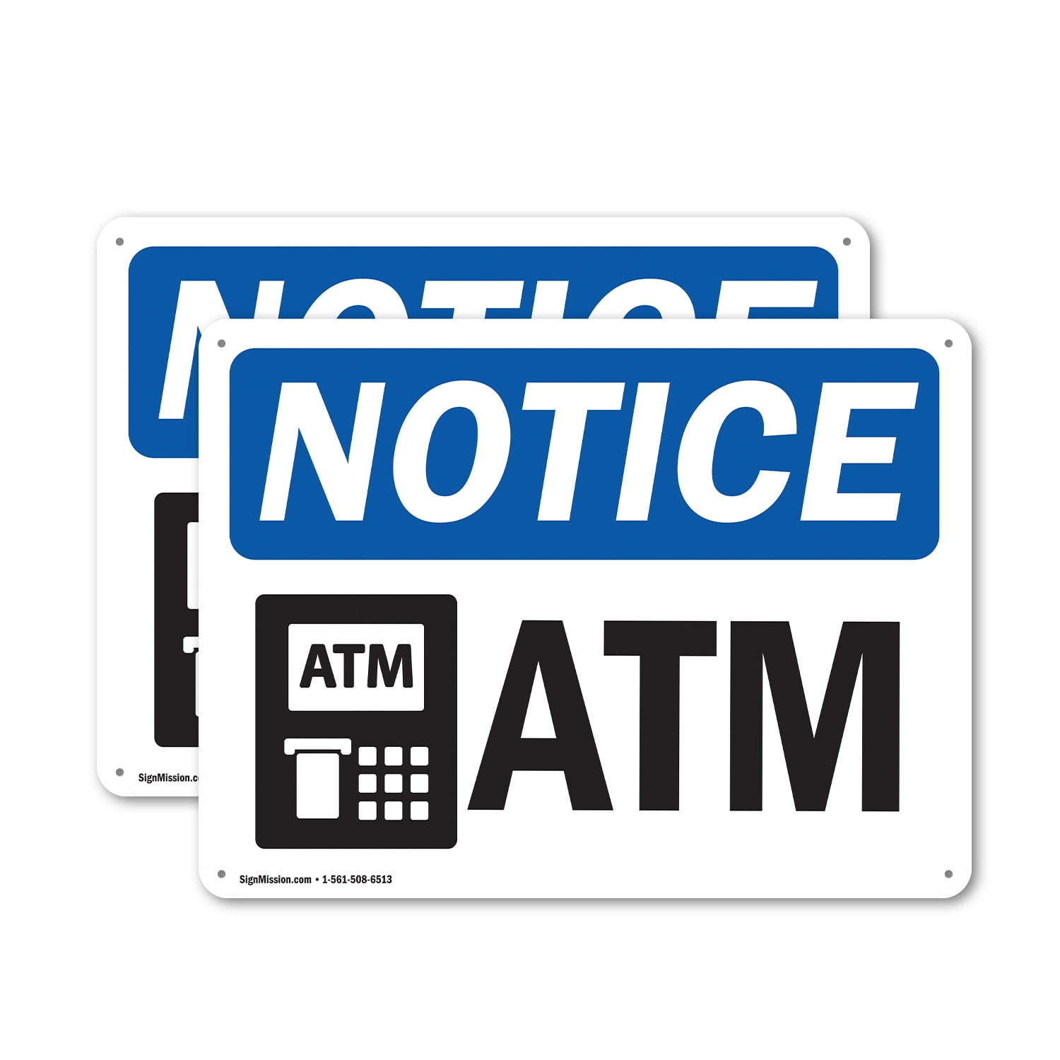 (2 Pack) ATM OSHA Notice Sign 24 Inch X 18 Inch Plastic Sign, Weather ...