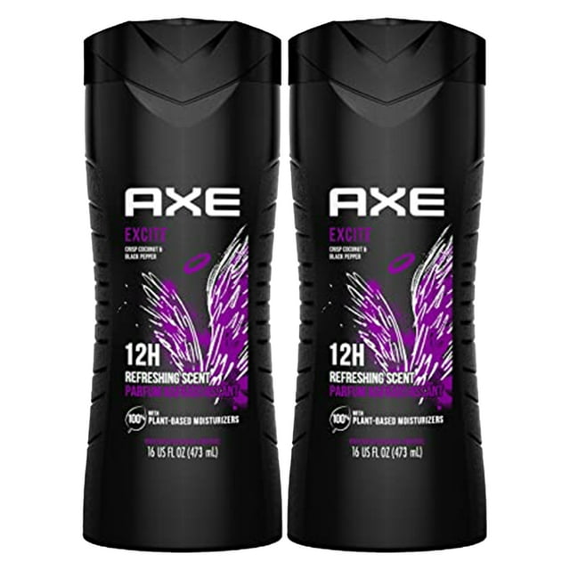 (2 Pack) AXE Body Wash 12h Refreshing Scent Excite Crisp Coconut And ...