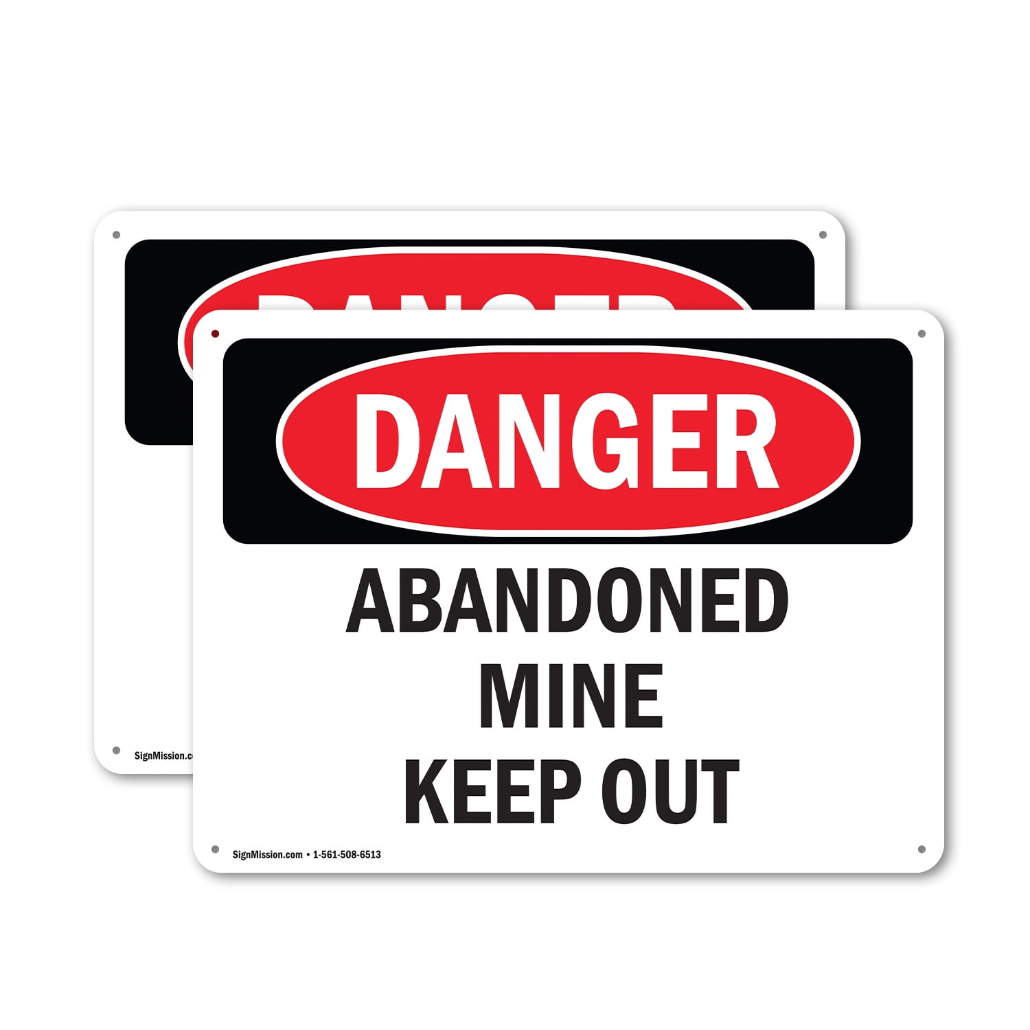 (2 Pack) Abandoned Mine Keep Out OSHA Danger Sign 18 Inch X 12 Inch ...