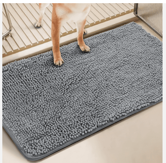 2-Pack Absorbent Dog Door Mat for Muddy Paws – Non-Slip Washable Pet ...