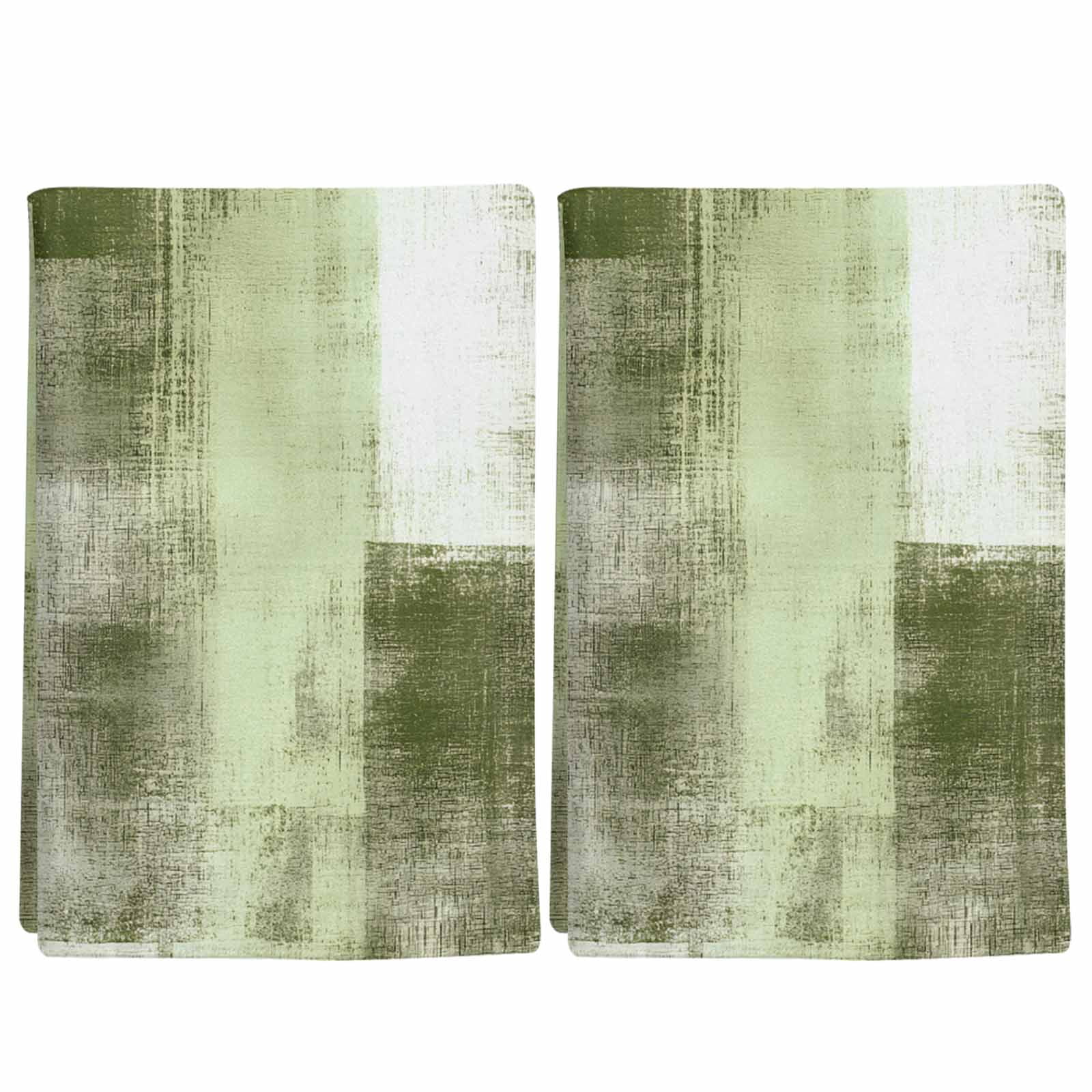 2 Pack Abstract Art Kitchen Towels Vintage Green Collage Oil Painting ...