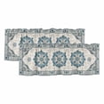 2 Pack Abstract Boho Valance for Window Vintage Blue Beige Botanical ...