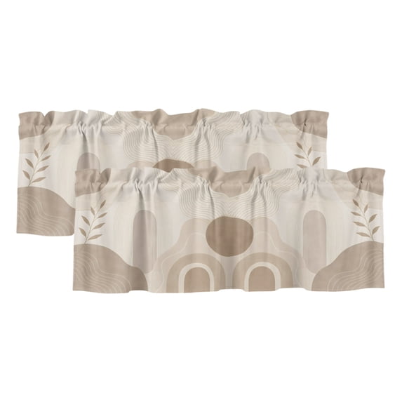 2 Pack Abstract Brown Valance for Window Boho Botanical Rustic Branch ...