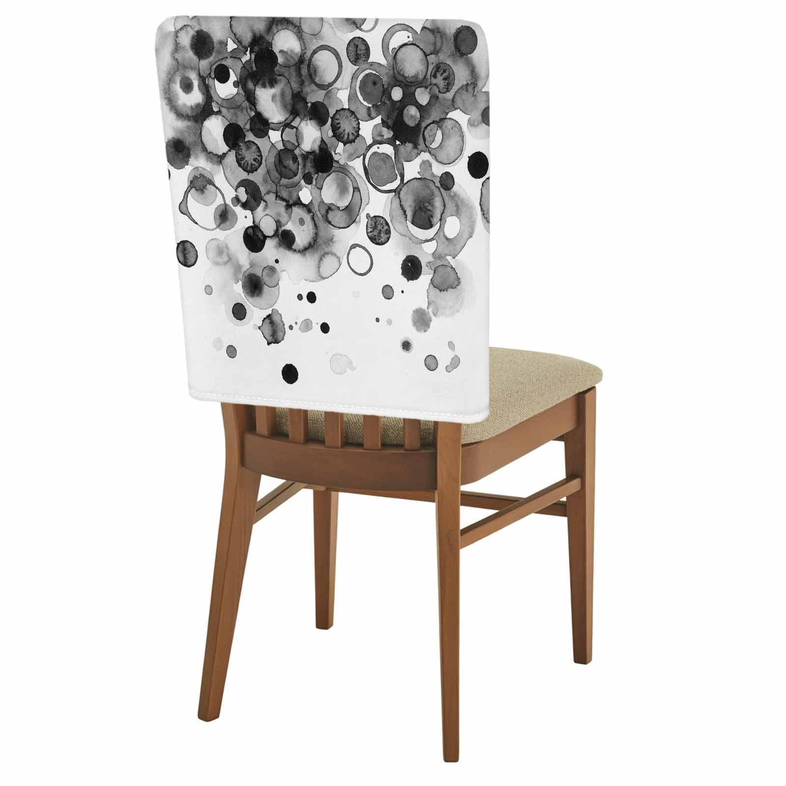 2 Pack Abstract Chair Back Covers Black Gradient Watercolors Ink Points ...