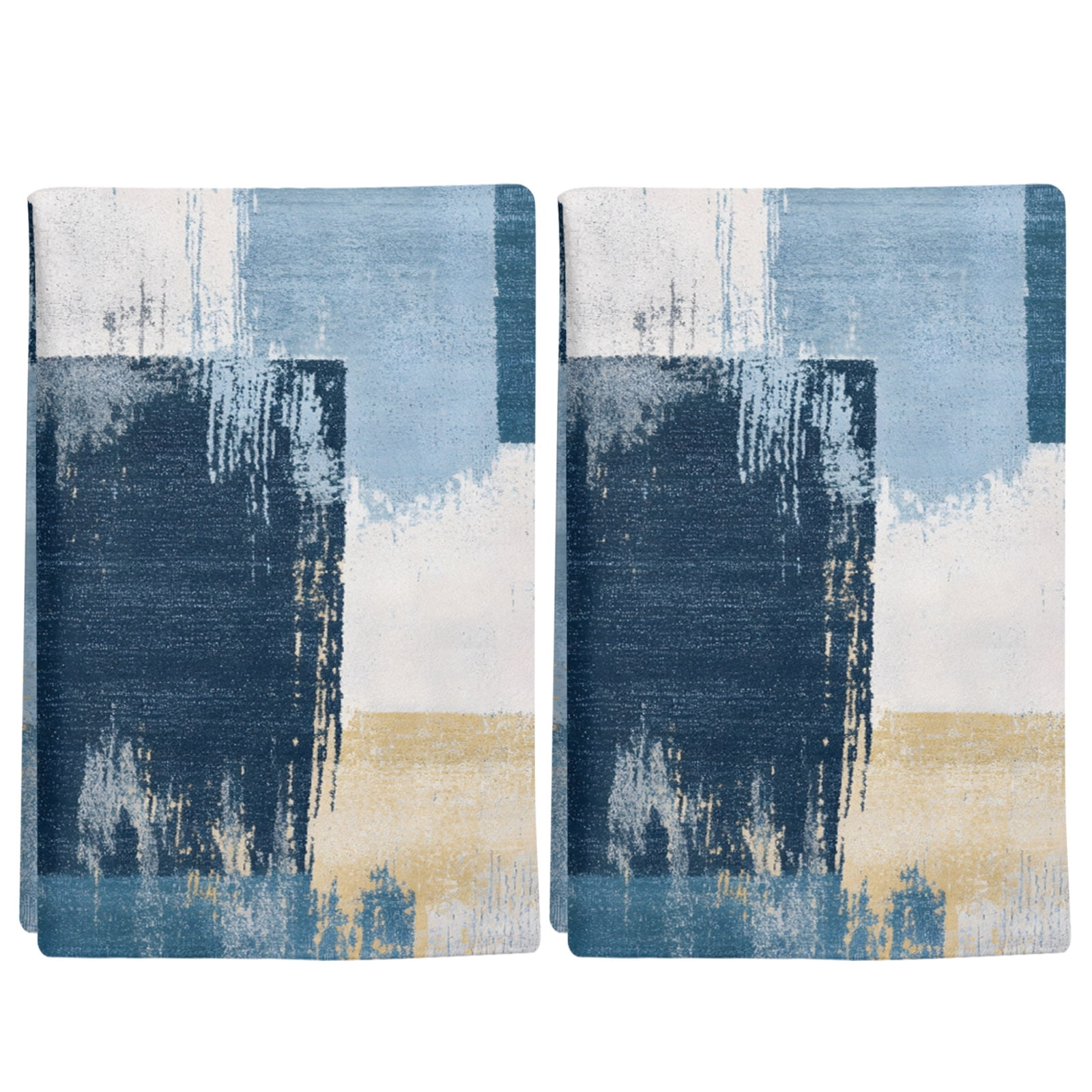 2 Pack Abstract Collage Art Kitchen Towels Vintage Blue Oil Painting ...