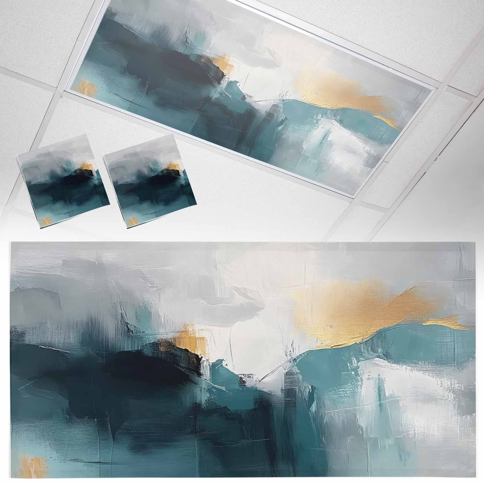 2 Pack Abstract Color Block Fluorescent Light Covers for Ceiling Lights ...