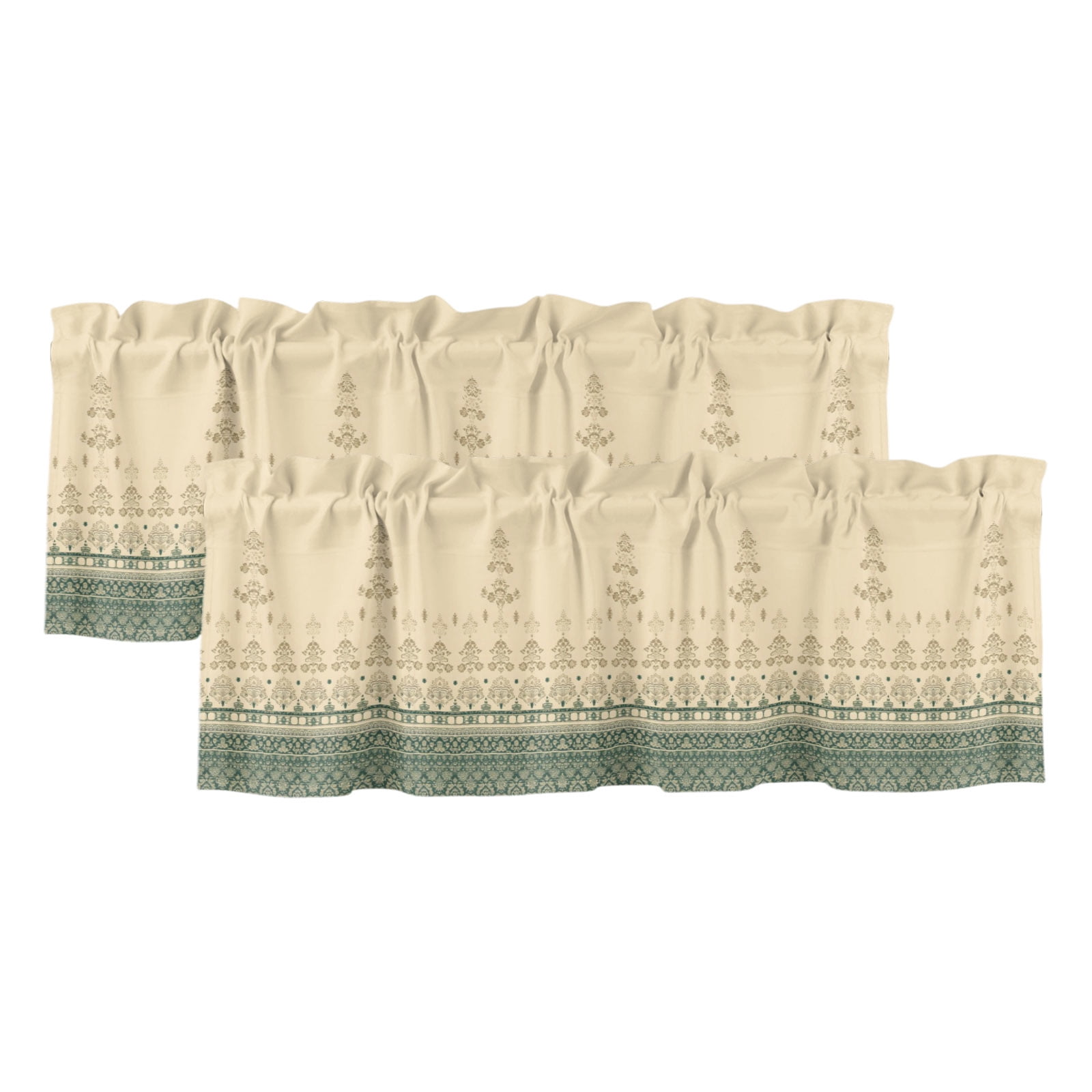 2 Pack Abstract Floral Stem Valance for Window Vintage Traditional ...